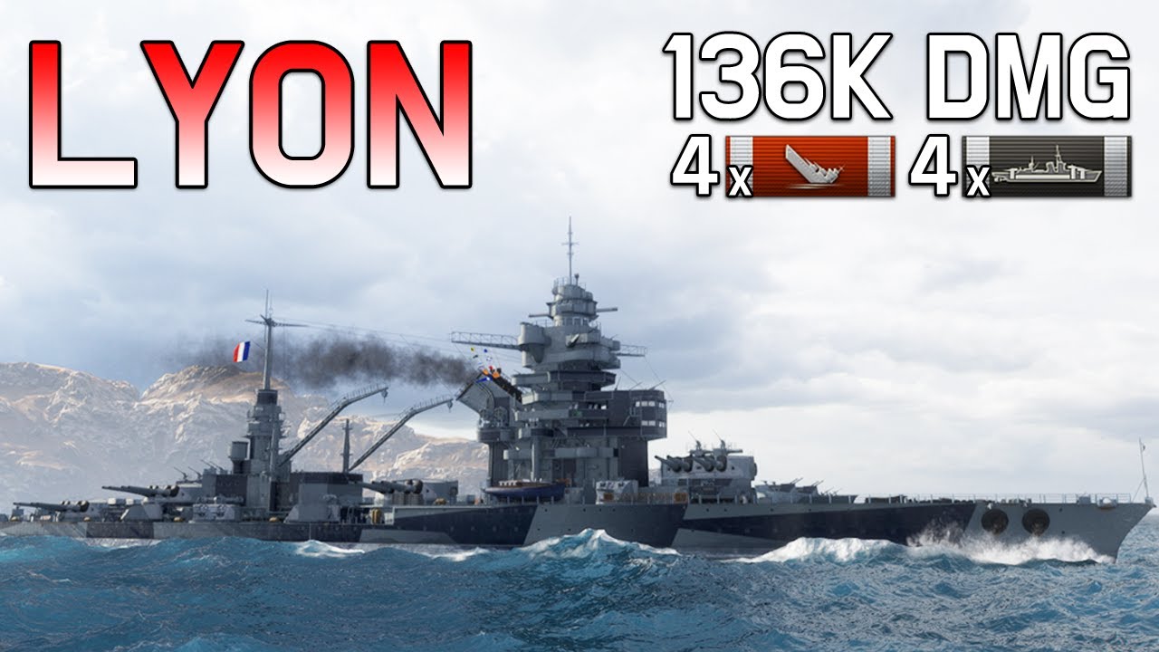 Lyon: 340mm shotgun that flies 16 shots [World of Warships] - YouTube