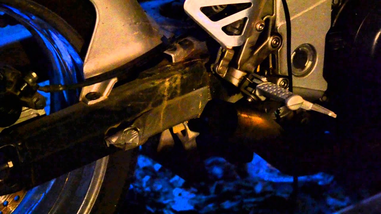 Triumph 959 shooting fire - YouTube