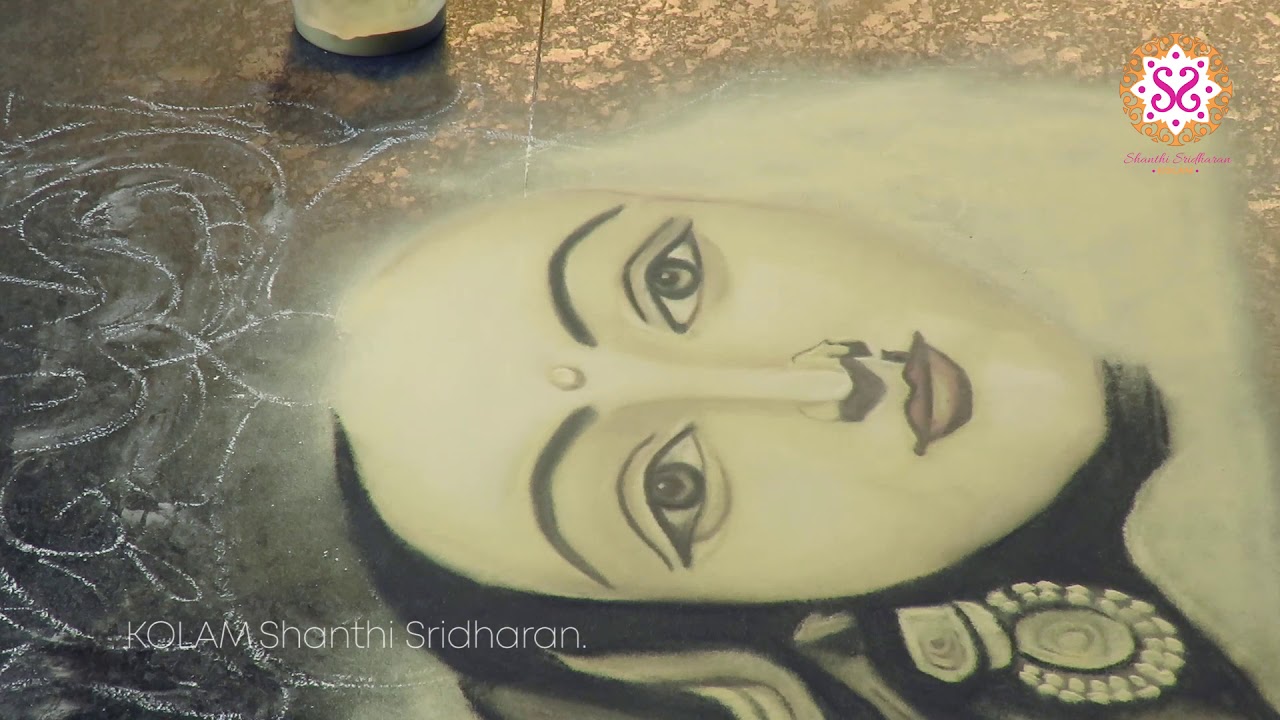 AMMAN PORTRAIT RANGOLI - YouTube
