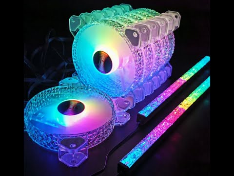 COOLMOON Crytal Diamond RGB Fan Case - YouTube