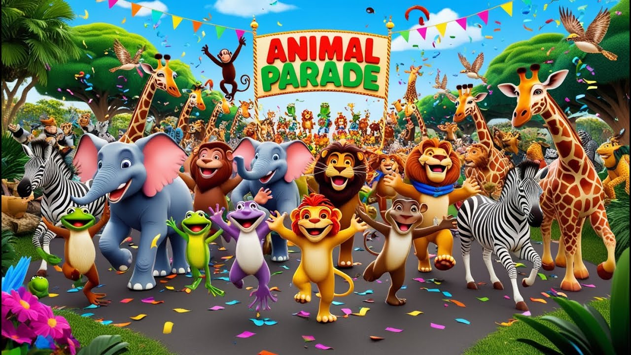 The Animal Parade Song with Elephants, Lions, and Frogs! - YouTube