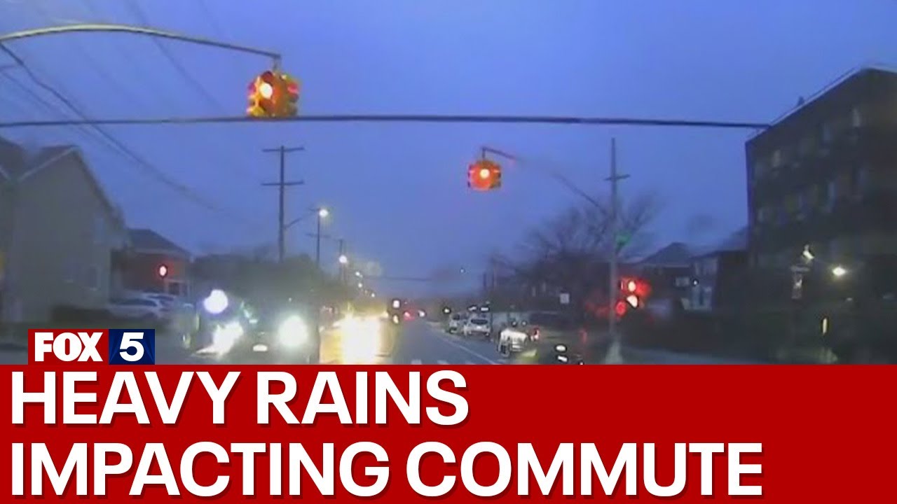 NYC weather: Heavy rains impacting commute - YouTube
