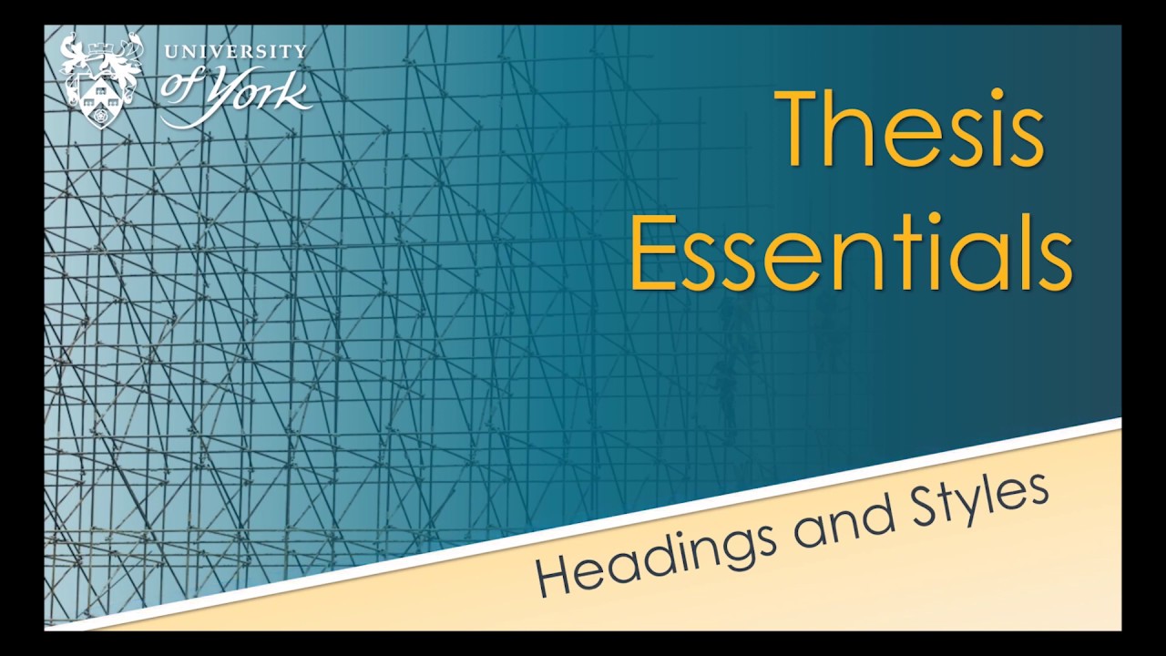 Headings and Styles: Thesis Essentials 2/4 - YouTube