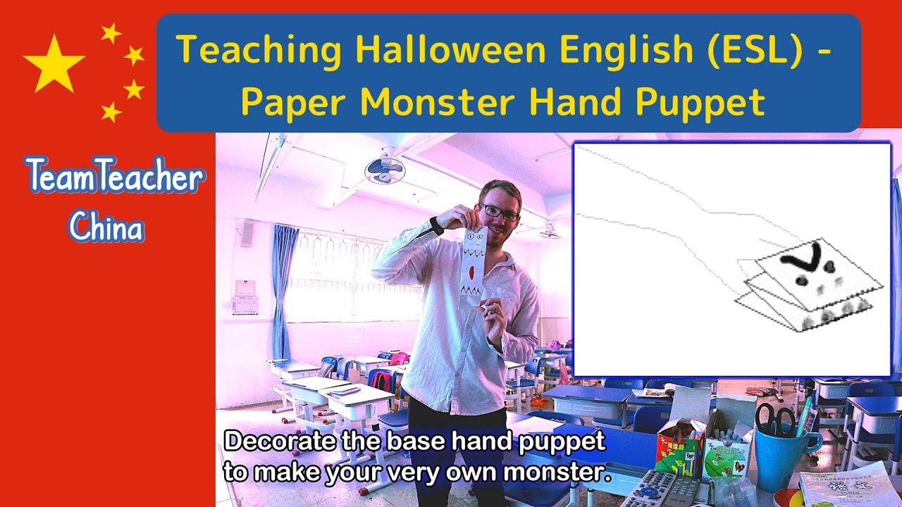 Making Paper Monster Hand Puppet Fun Halloween Activity | TEFL | TESOL ...