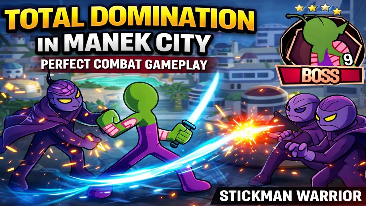 TOTAL DOMINATION IN MANEK CITY | PERFECT COMBAT GAMEPLAY | STICKMAN ...