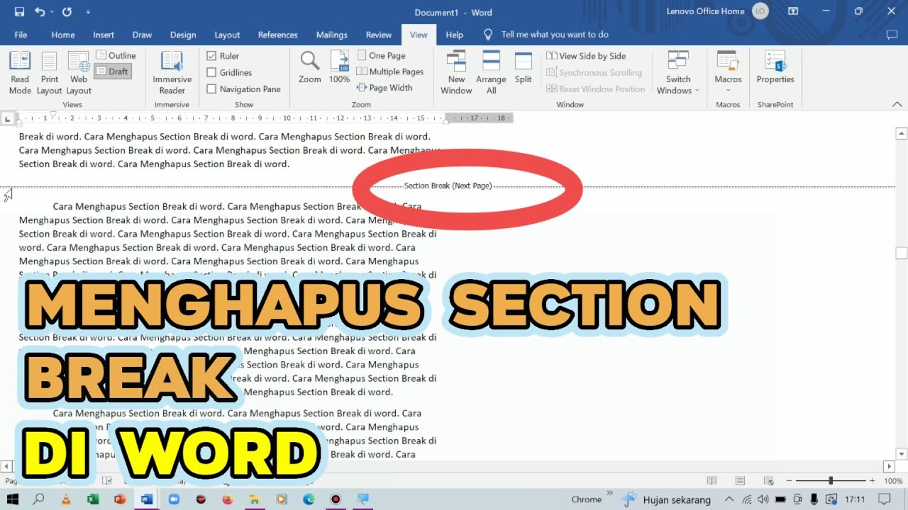 Cara Menghapus Section Break Pada Dokumen Word - YouTube