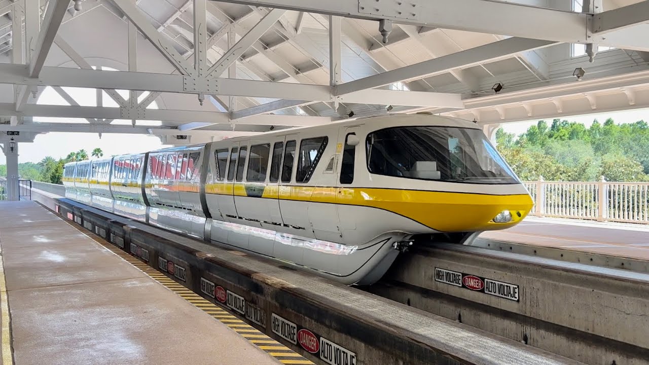 Monorail Yellow passes in Disney's Grand Floridian Resort! - YouTube