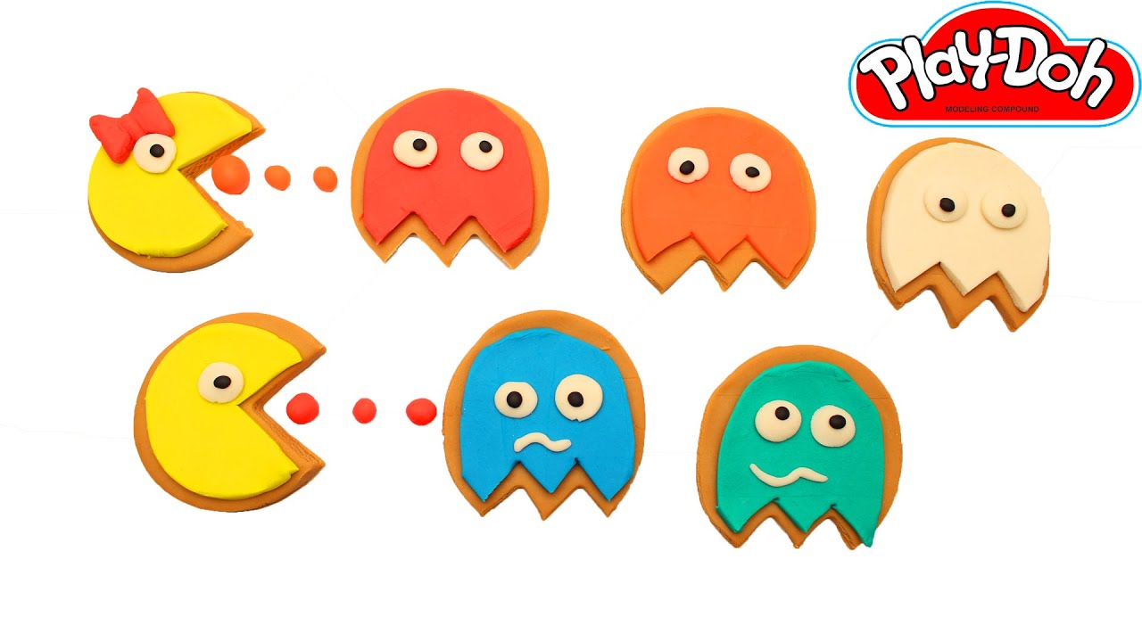 Play Doh Pac Man How to Make Cookies from Clay - YouTube