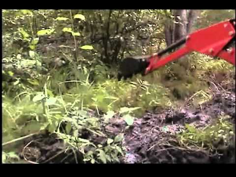 DR Towable Backhoe Cleaning Out Ditch - YouTube