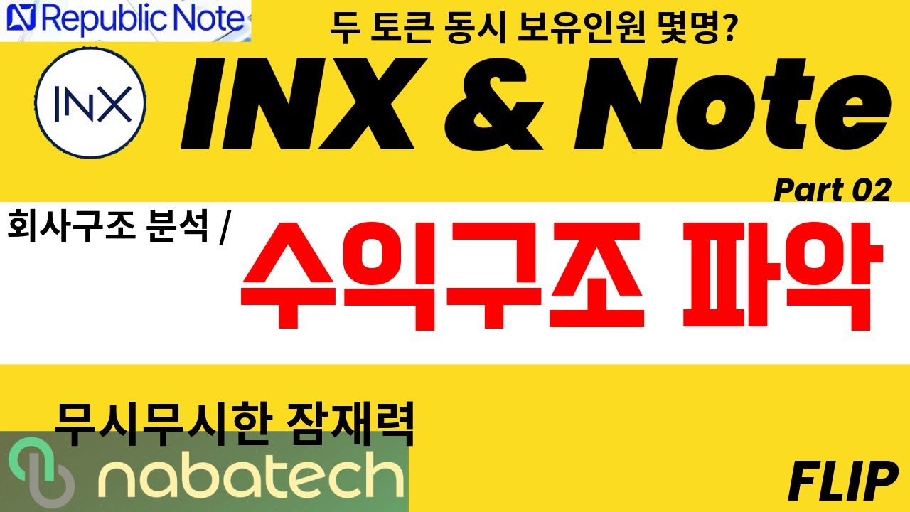 INX & Republic note 수익구조 파악, 두 토큰 동시보유 임원 몇명? [토큰증권 전문 유튜버 FLIP] - YouTube