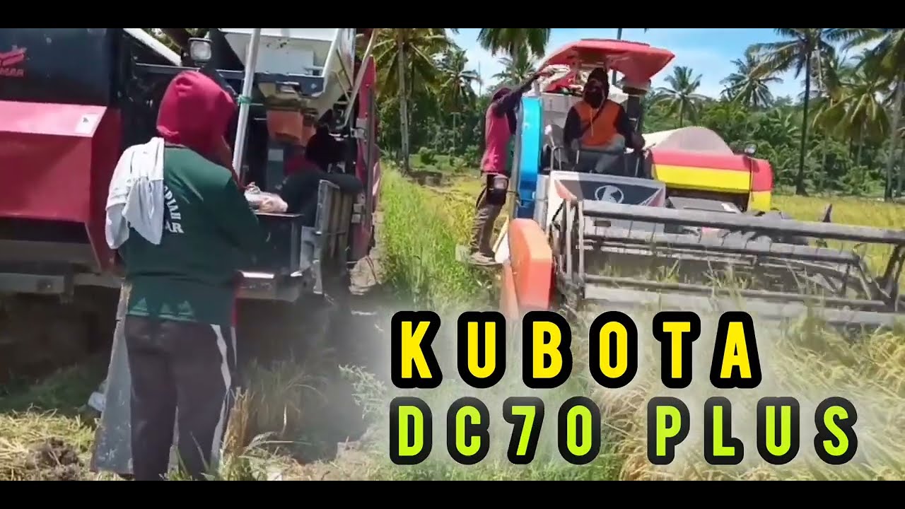 KUBOTA COMBINE HARVESTER TIPE DC70 PLUS || TLESER DC70 - YouTube