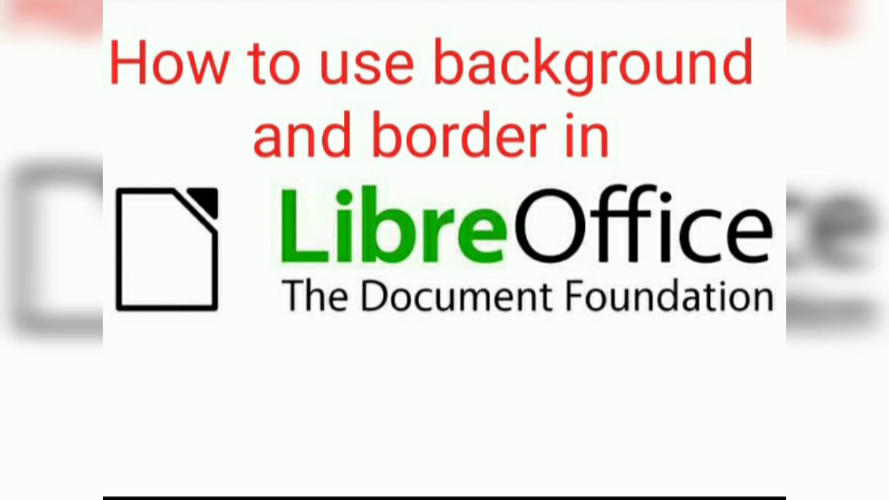 How to use Background and Border in Libre Office🤫😁 - YouTube