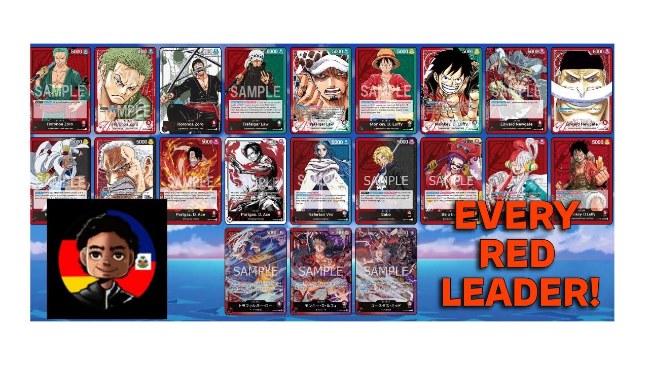 1 DECKLIST FOR EVERY LEADER IN ONE PIECE TCG: Red Decks - YouTube