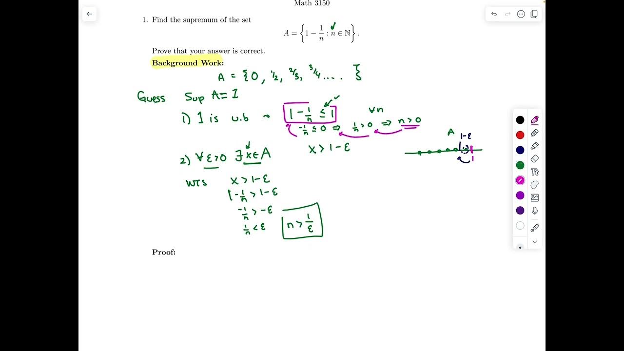 Finding Supremums (with proof) - YouTube