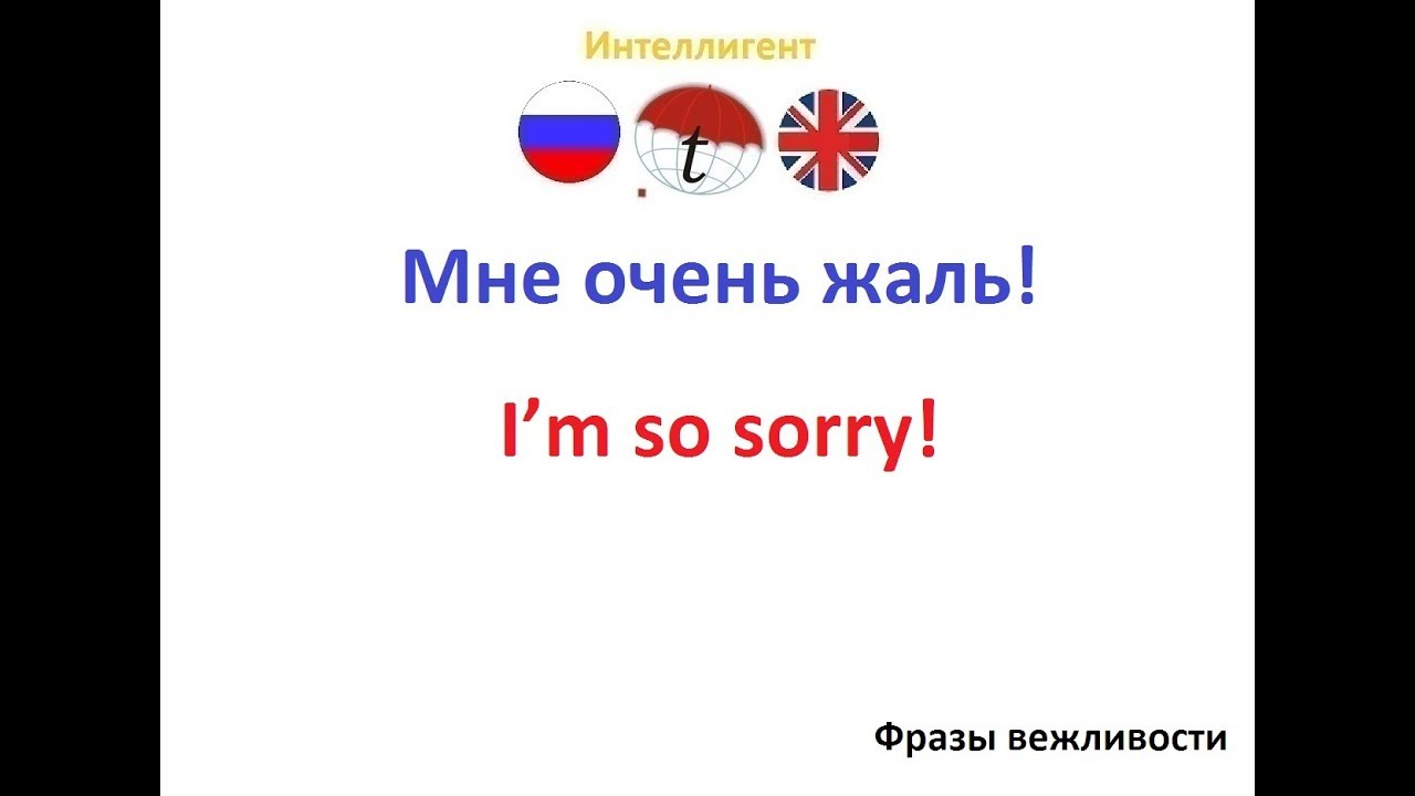 Мне очень жаль Фразы на английском языке Английский язык Youtube