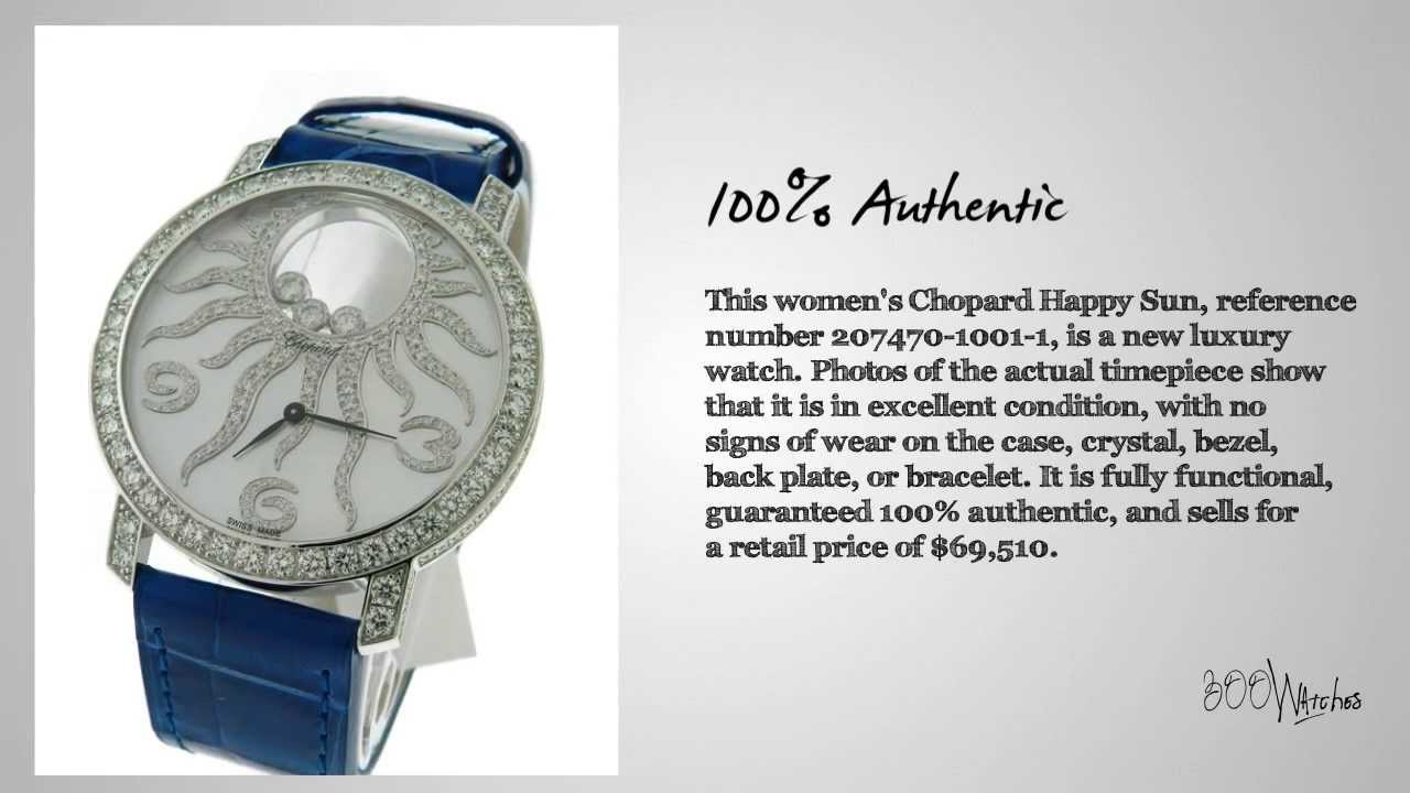 Chopard Happy Sun 18k White Gold Diamond MoP Watch - YouTube