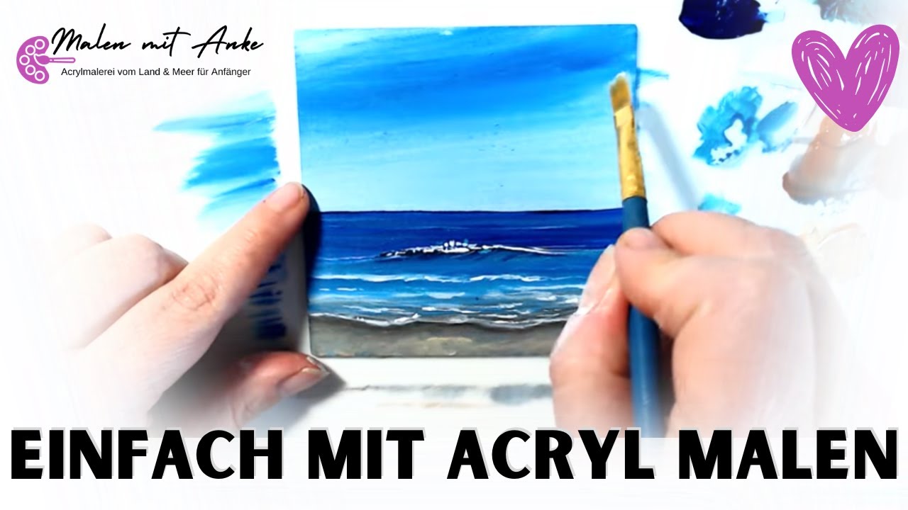 Ein tolles Meer-Bild ganz einfach malen lernen! Acryl Schritt-für ...