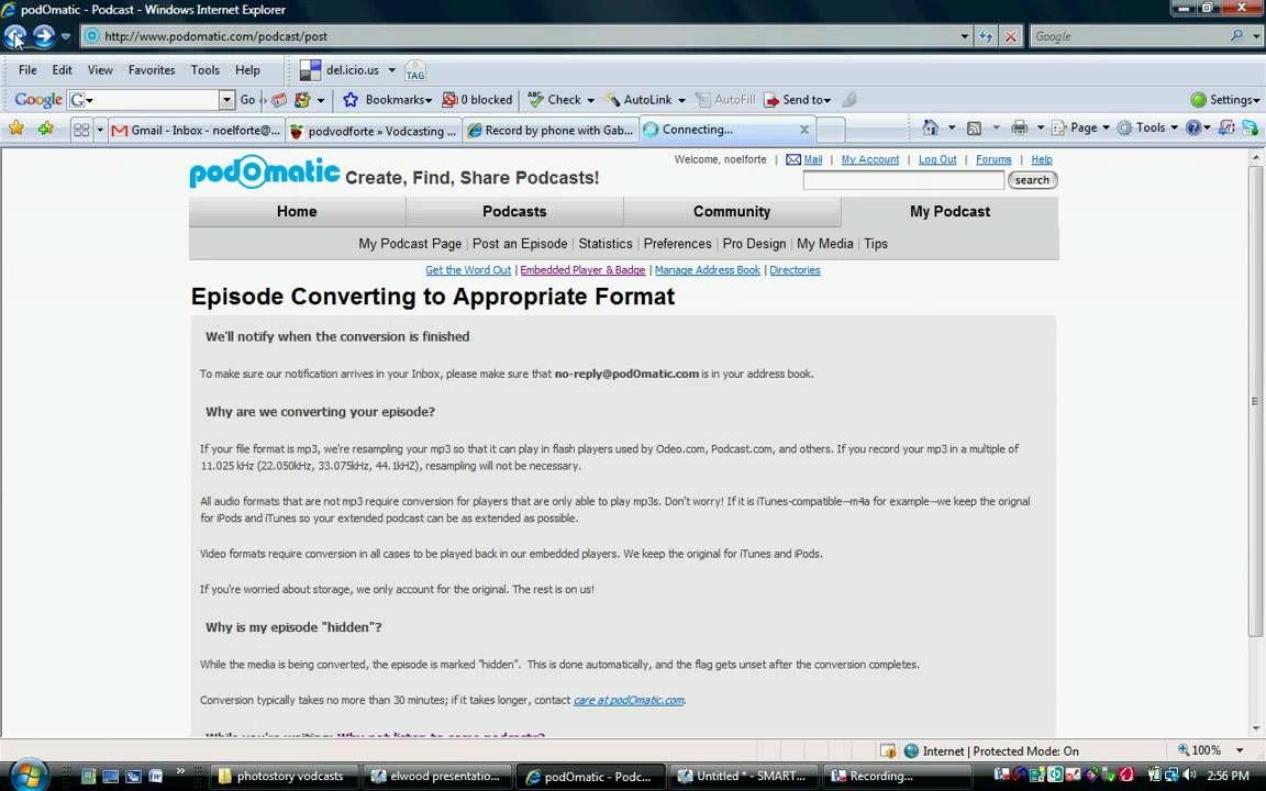 screencast of podomatic upload - YouTube