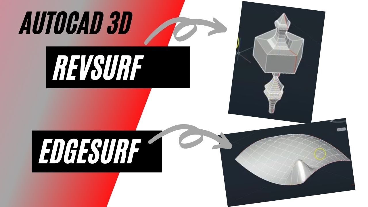 Pasos para utilizar los comandos: REVSURF y EDGESURF en AutoCad - YouTube