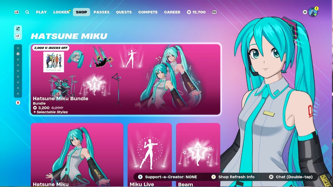 FORTNITE BUYING HATSUNE MIKU BUNDLE - YouTube