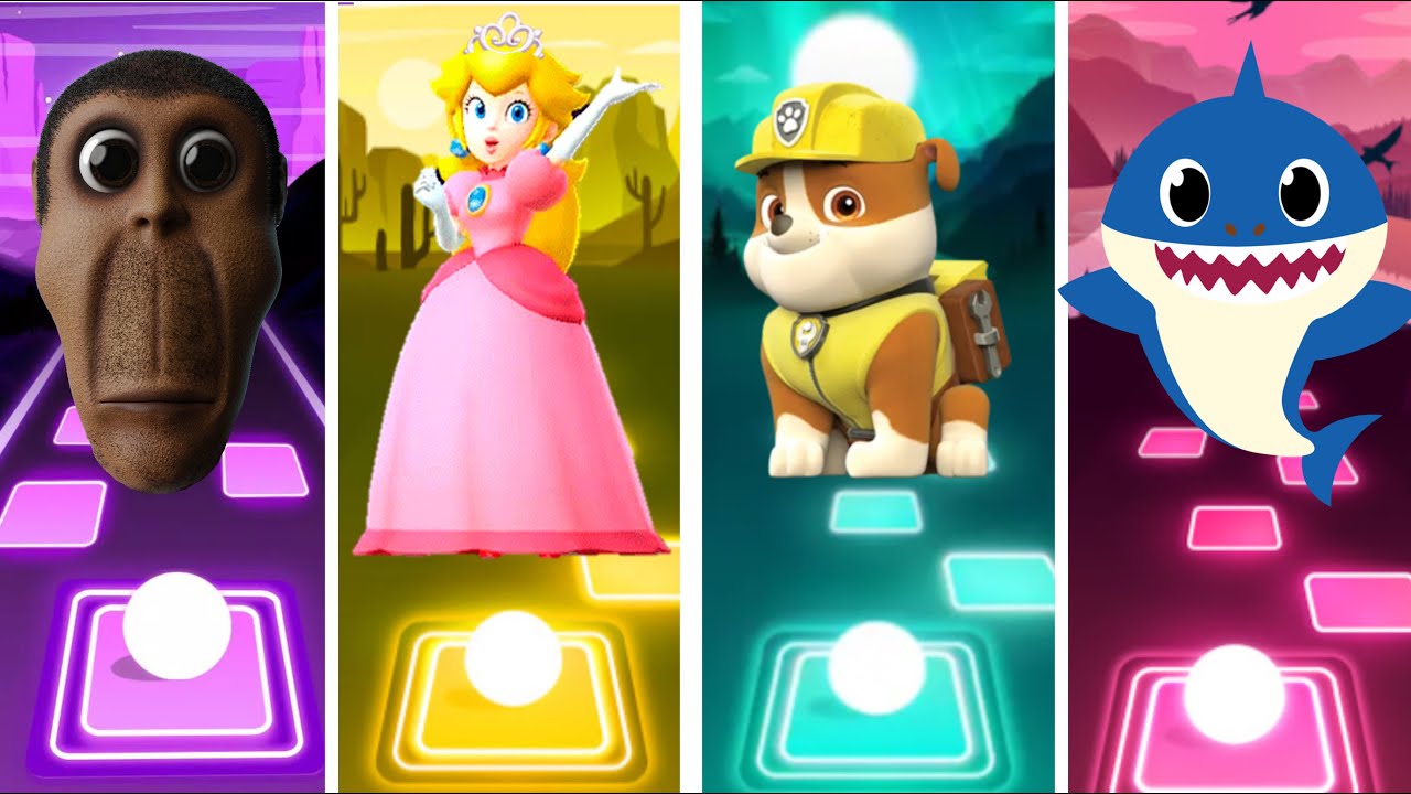 Obunga - Mario Princess - Rubble - Baby Shark - Tiles Hop EMD Rush ...