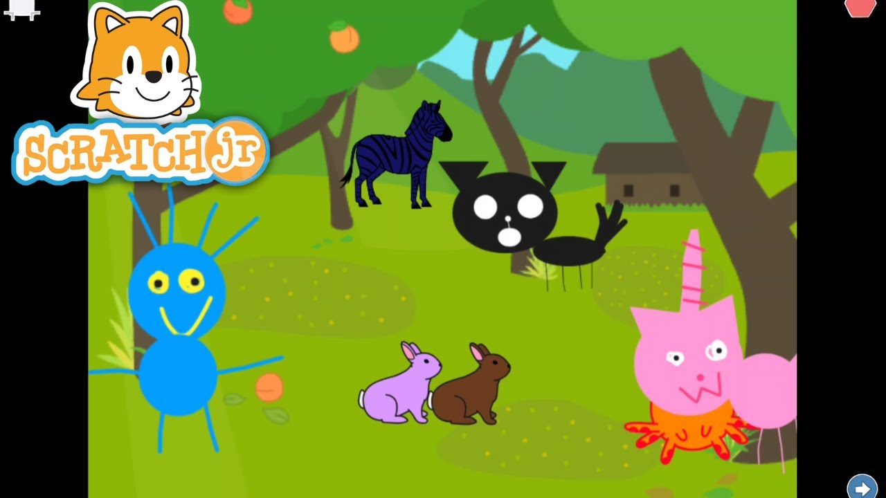 Blue Creature Singing in the Forest | Scratch Junior Animation - YouTube