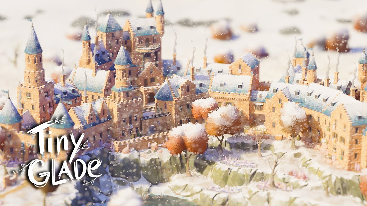 Building A Winter Castle In Tiny Glade! | Speed Build - YouTube