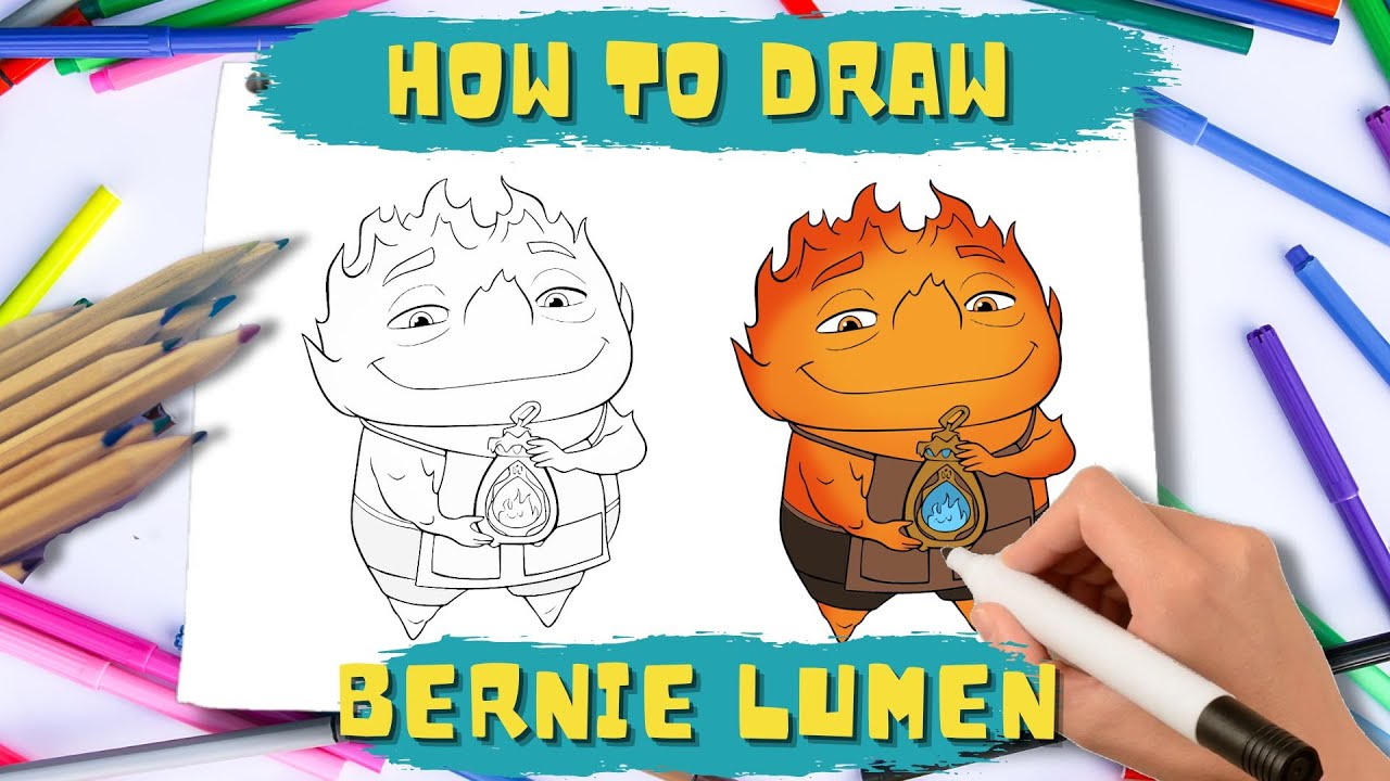 How to draw Bernie Lumen | Elemental | Step by Step - YouTube