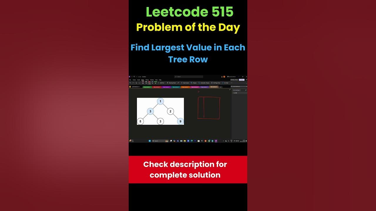 Find Largest Value In Each Tree Row Leetcode Dsa Coding Leetcodeing Shorts Shortsfeed Cse