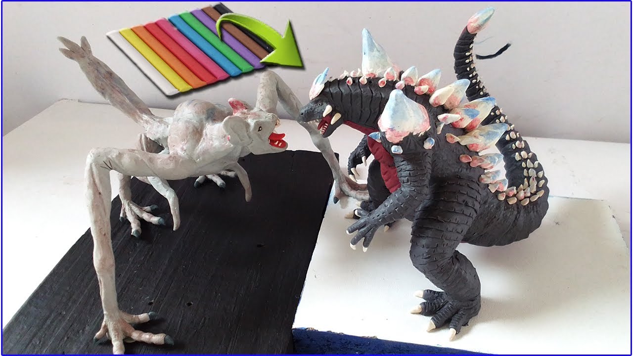 SPACEGODZILLA vs MONSTER CLOVERFIELD with Clay/Plastilina. - YouTube
