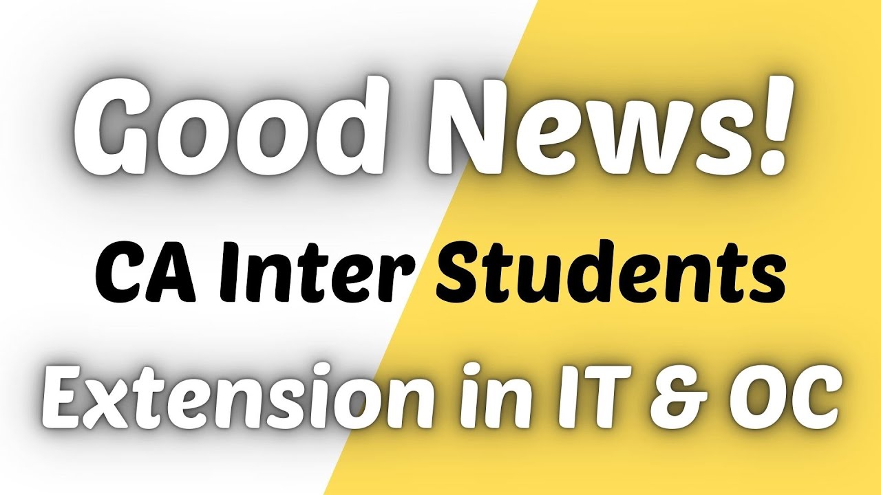 ICAI Announcement 01/04/2021 || Good News for CA Inter Students for IT ...