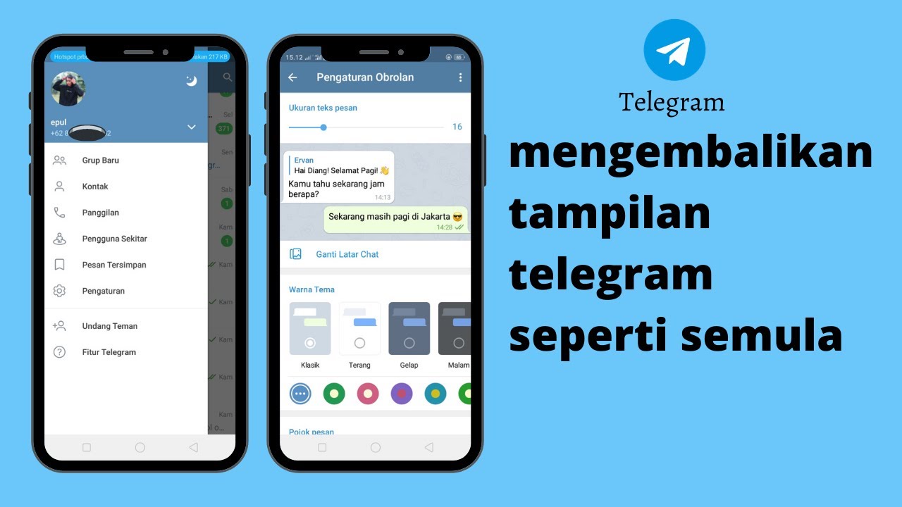 cara mengembalikan tema telegram seperti semula | tampilan default ...