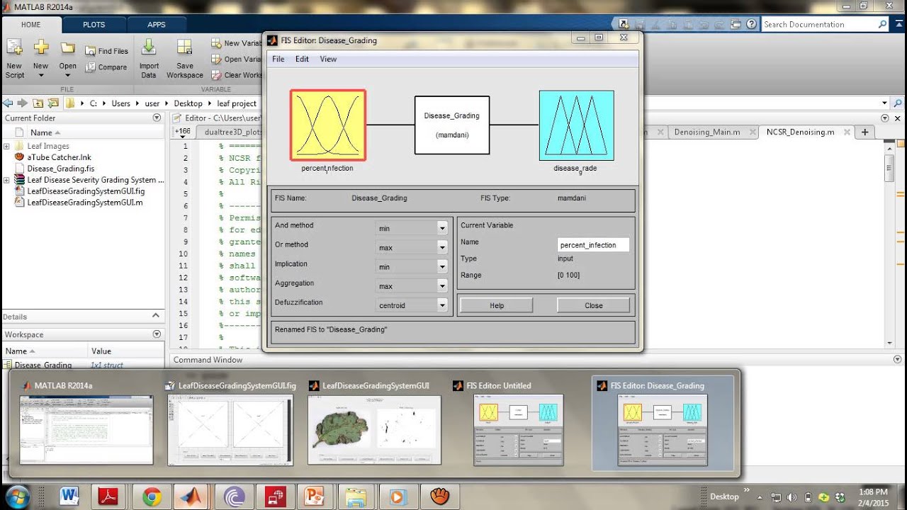 Leaf Disease Severity Grading System with Fuzzy Logic Classification using matlab code - YouTube