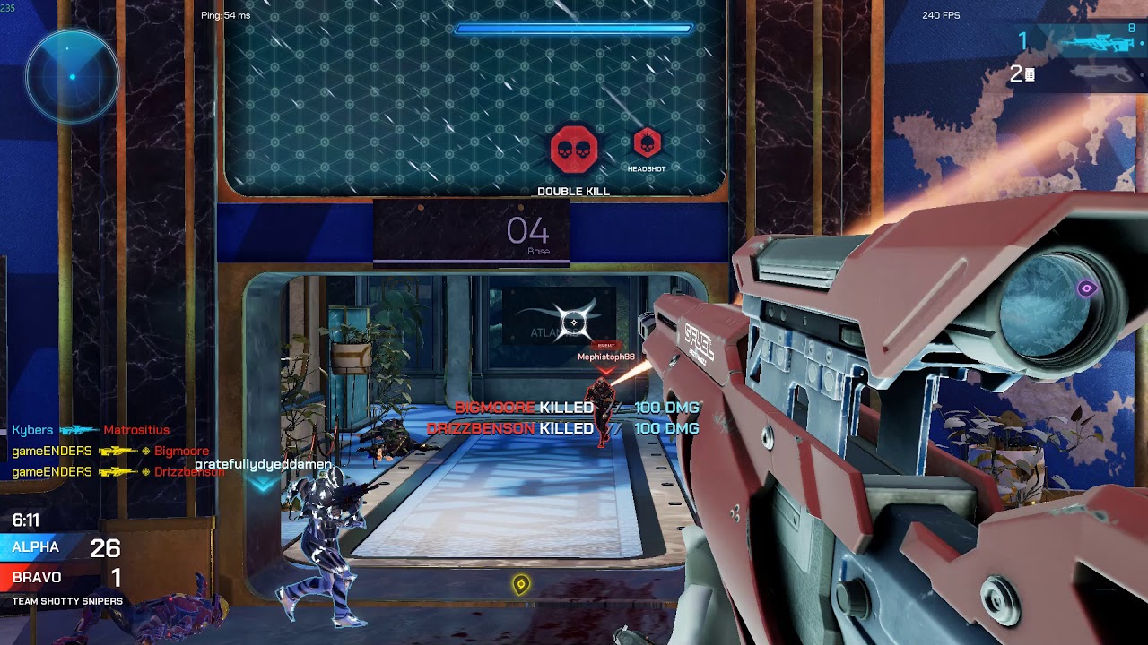 Splitgate : Arena Warfare first collateral snipe - YouTube