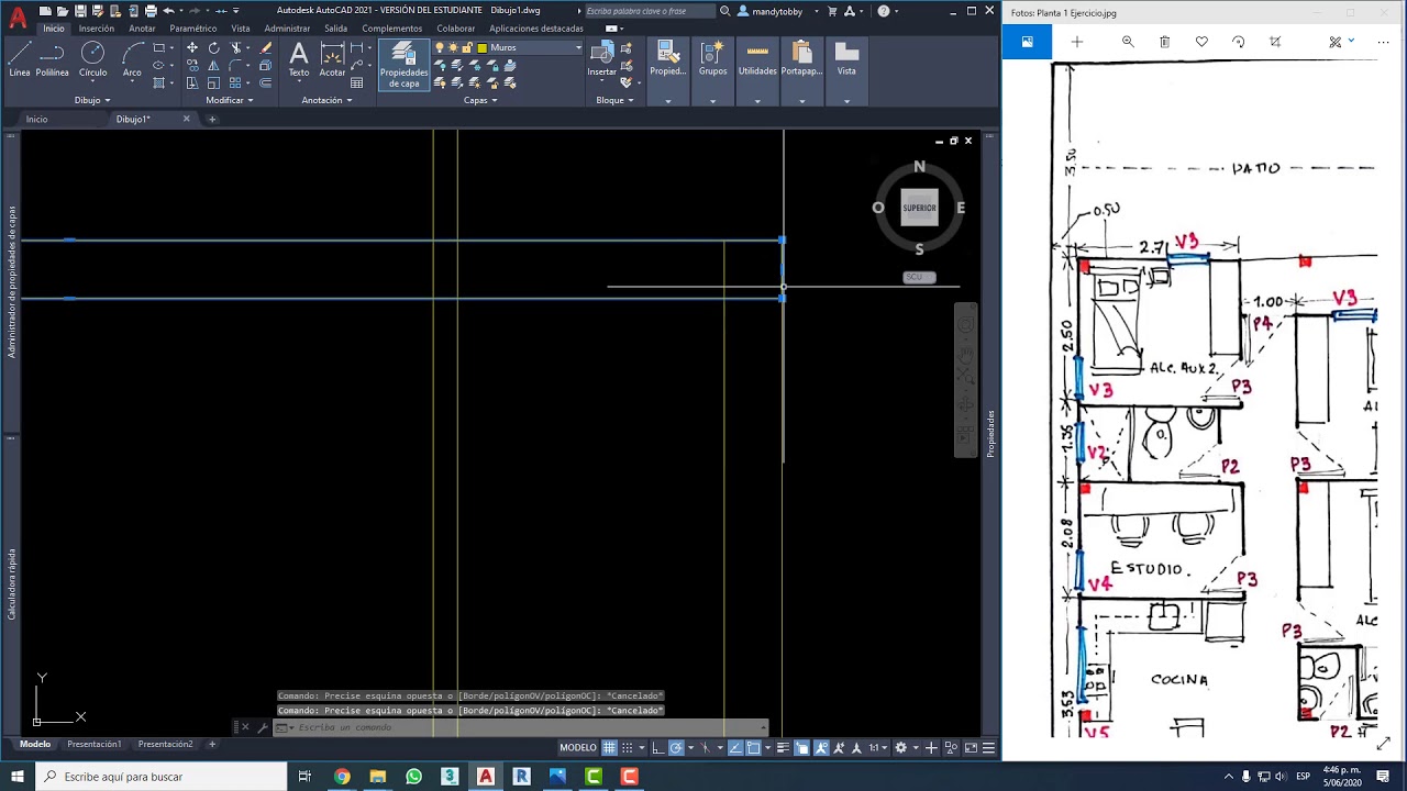 Muros y vanos - AutoCAD 2021 - YouTube