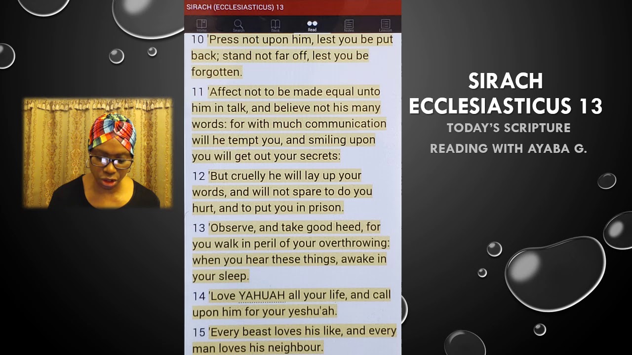 Sirach-Ecclesiasticus 13 - YouTube