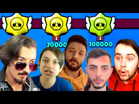 TÜM YOUTUBERLER 100.000 KUPA OLUYOR! Brawl Stars