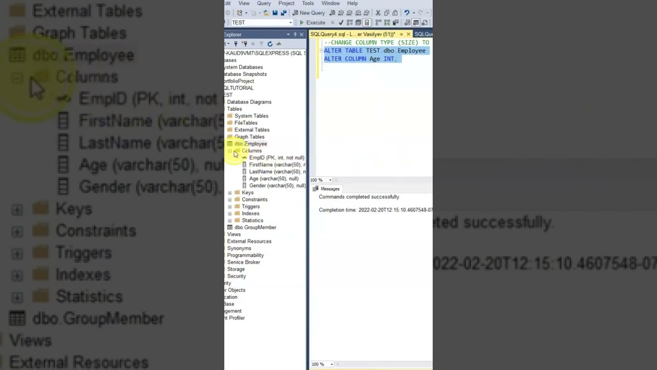 SQL Change Column Type VARCHAR TO INT Using Alter Statement YouTube SQL Change Column Type VARCHAR TO INT Using Alter Statement YouTube