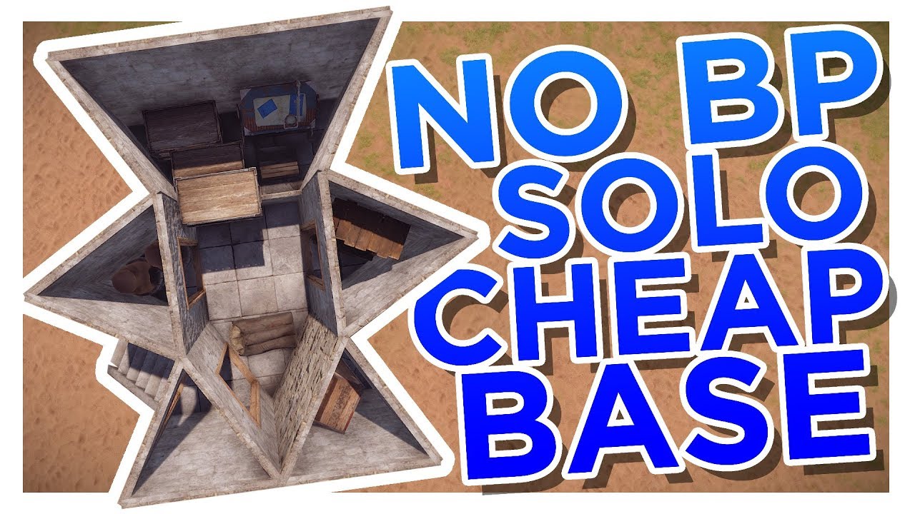 RUST | NO BLUEPRINT Solo Cheap Base - YouTube