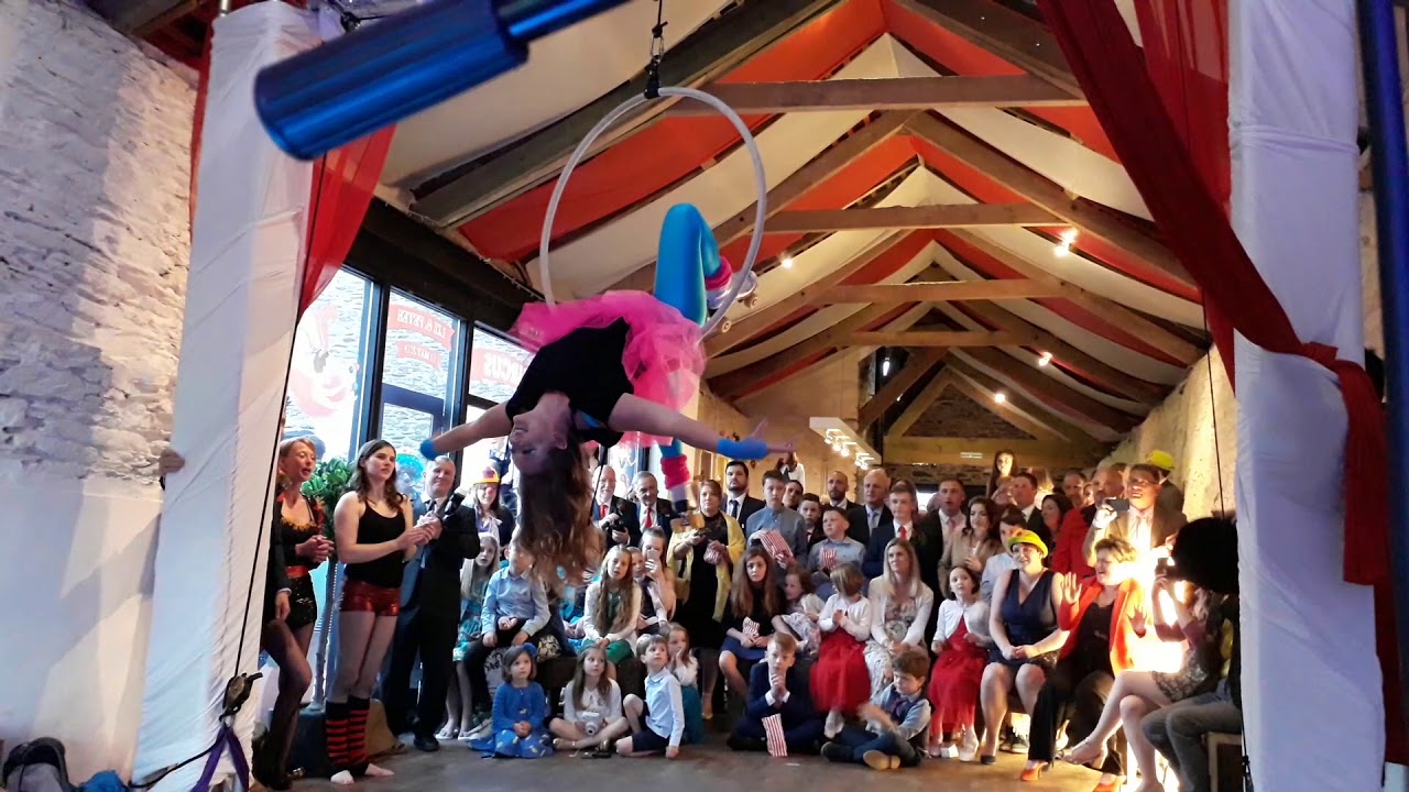 Lisa Truscott - roller disco aerial hoop act - YouTube