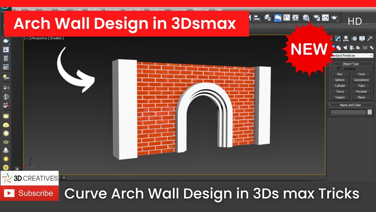 Arch Wall in 3Ds max tutorial - YouTube