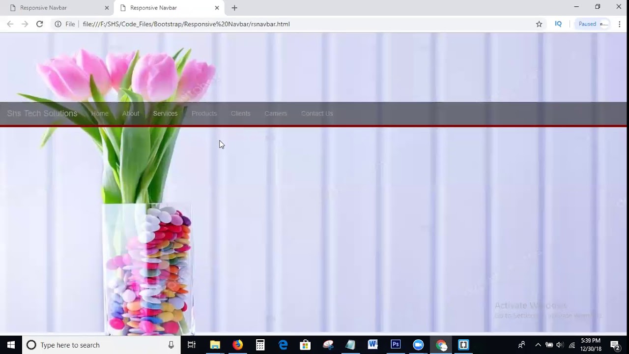 Transparent Responsive Navbar In Bootstrap | Transparent Responsive ...