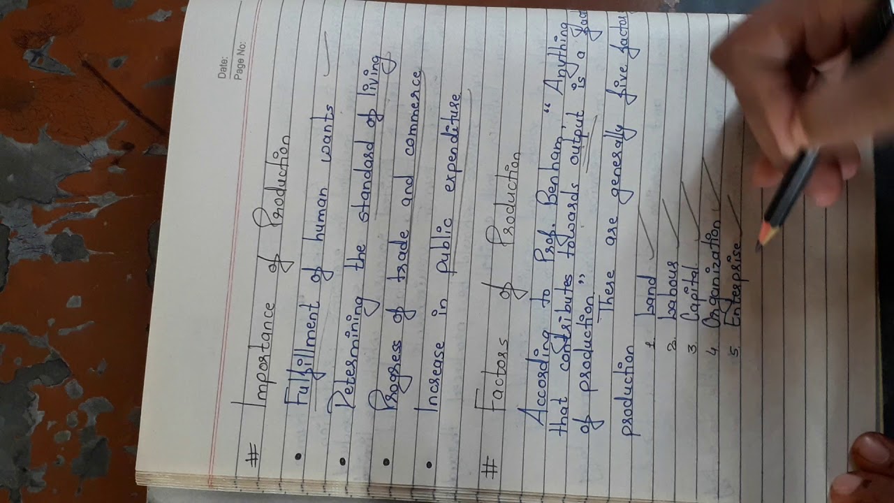 chapter 7 The concept of production class 12 th - YouTube