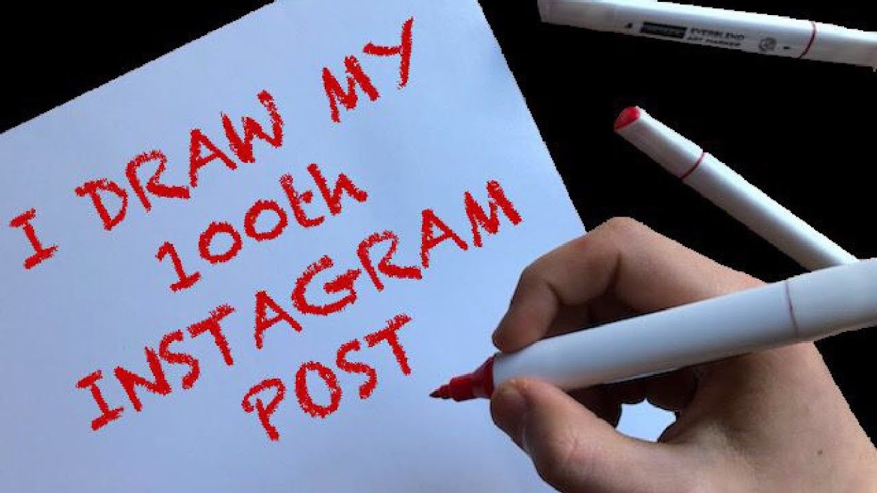 I DRAW MY 100th INSTAGRAM POST ! - YouTube