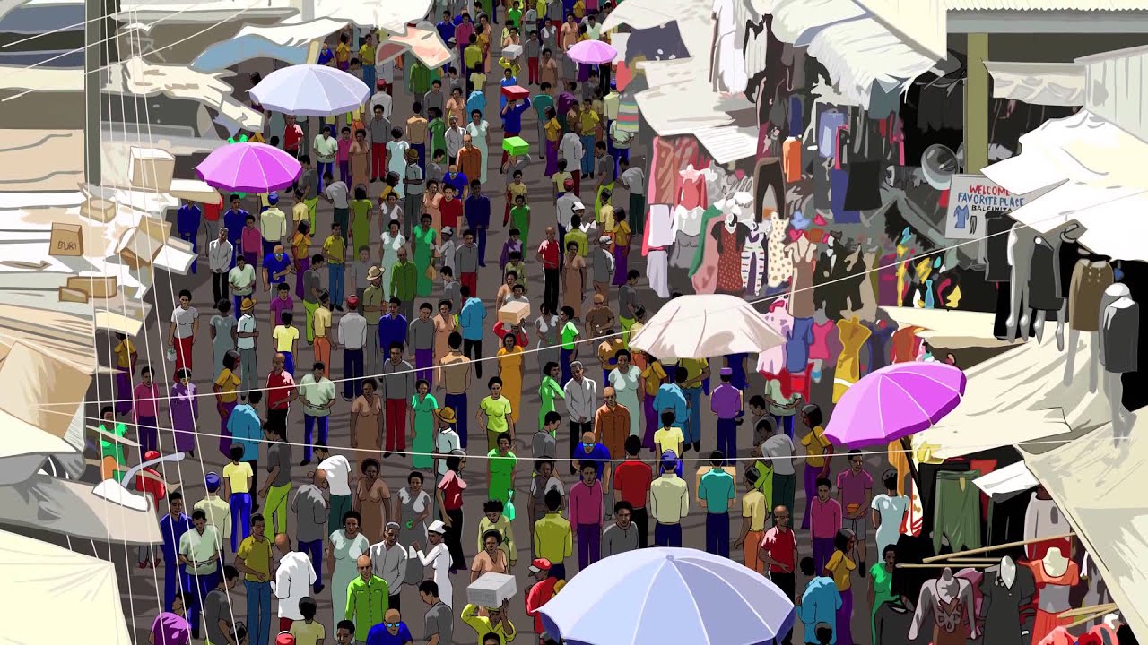 Onitsha Main Market animation, WIP, HD 1080p - YouTube