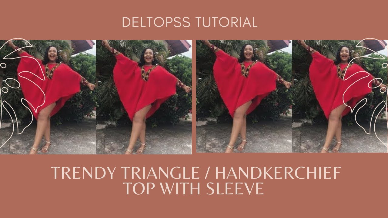 HOW TO CUT AND SEW TRENDY TRIANGLE / HANDKERCHIEF TOP WITH SLEEVE - YouTube