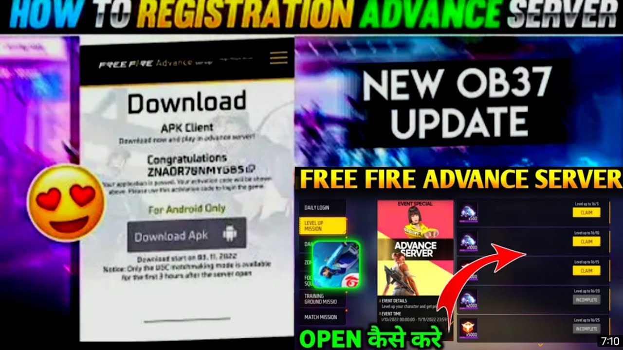 FF ADVANCE SERVER || HOW TO DOWNLOAD FREE FIRE ADVANCE SERVER || FREE ...