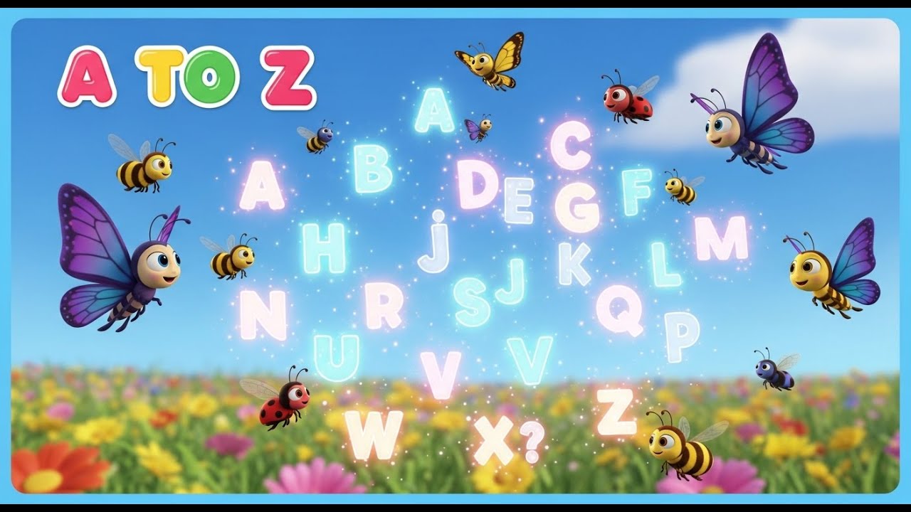 Learn A to Z with Flying Bugs and Butterflies 🦋🐝🐞 | ABC Song for Kids ...