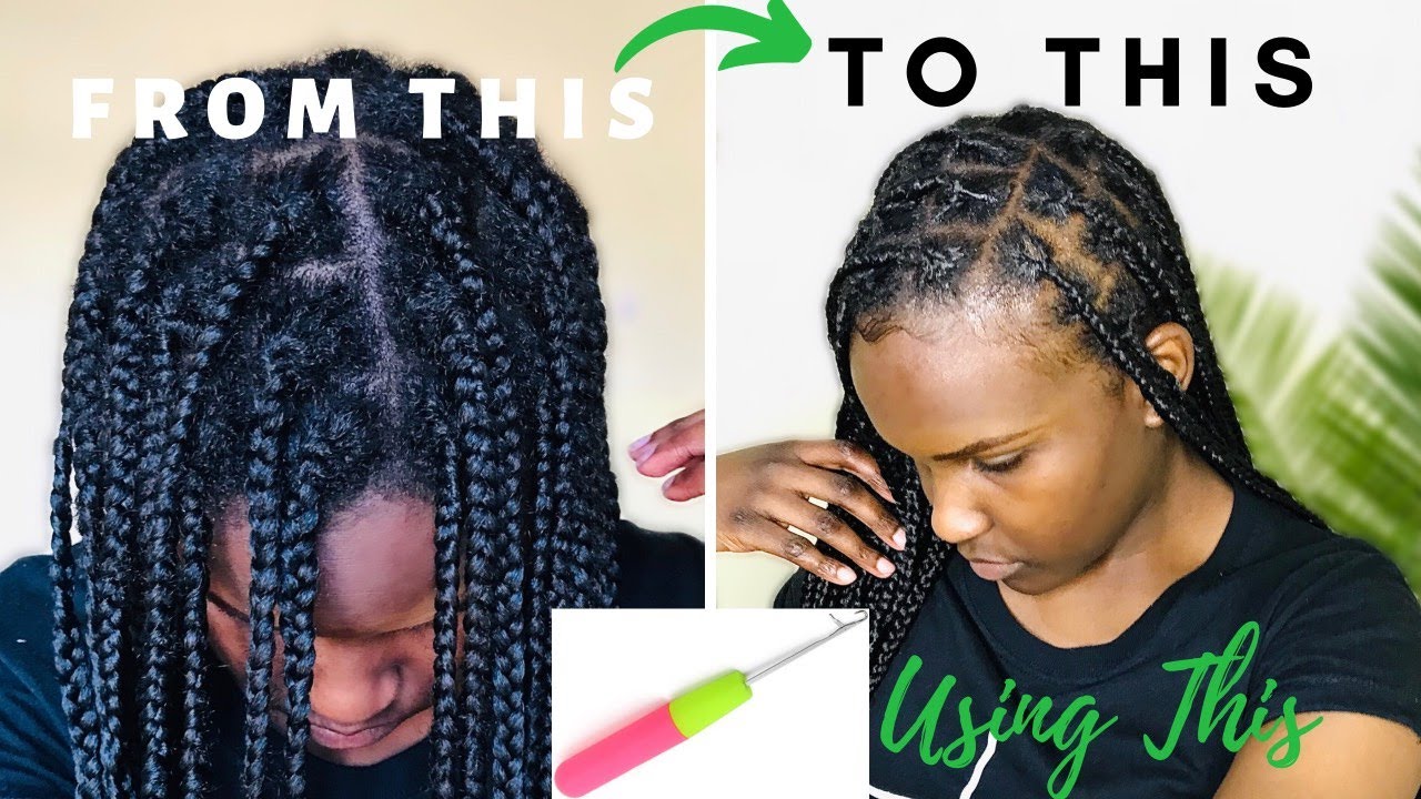 I Refreshed My Knotless Box Braids Using This Method! | No take Down ...
