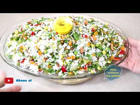 ÇİN PİLAVI TARİFİ. PİRİNÇ SALATASI NASIL YAPILIR. GARNİTÜRLÜ SALATA TARİFİ 👌